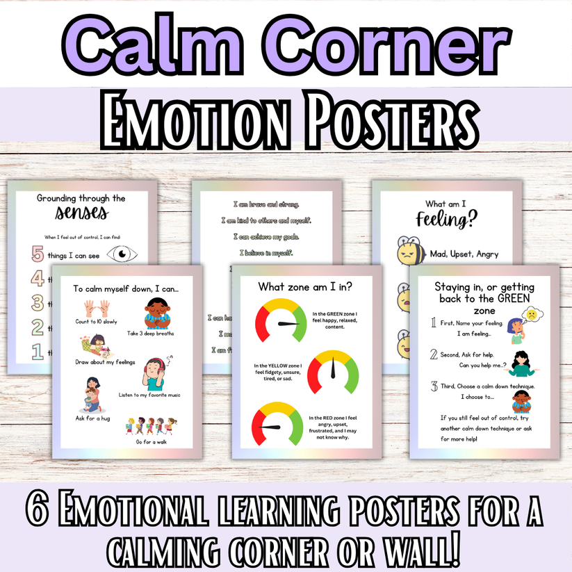 Calm Down Corner Emotional Learning Posters – Love at Home Education